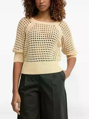 TWINSET Open-knit Raglan Sleeve Sweater - Neutrals