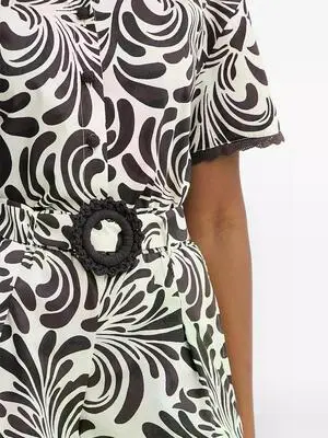 TWINSET Abstract Print Belted Shorts