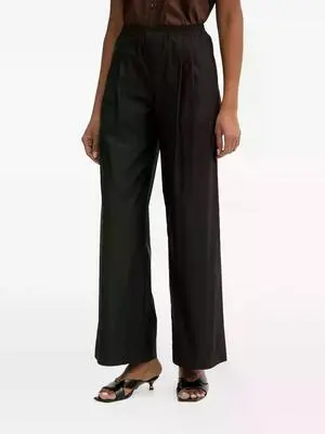 TWINSET Pleated Wide-leg Trousers With Elasticated Waist - Black