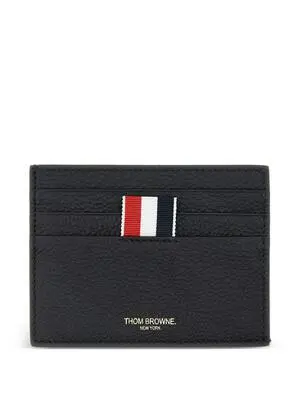 Thom Browne Pebble-grain Striped-tab Card Holder