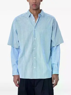 Comme Des Garçons Striped-pattern Shirt - Blue