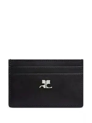 COURREGES Ac Logo-plaque Leather Cardholder - Black