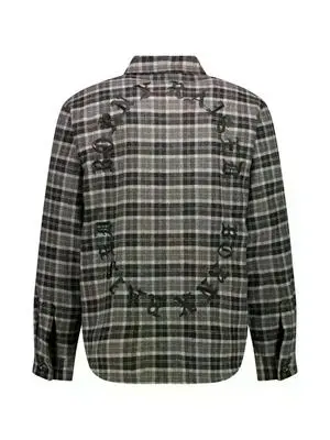BORN X RAISED Check-pattern Flannel Shirt Jacket - Grey