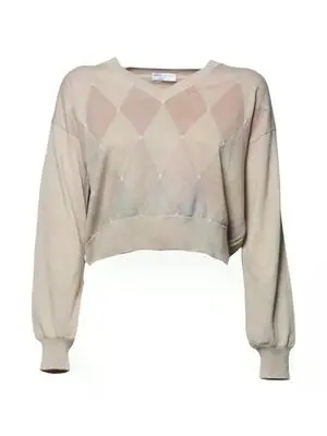 BALLANTYNE Argyle Intarsia Sweater - Pink