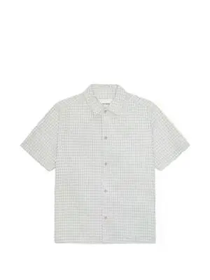 LES DEUX Seersucker Short-sleeve Shirt - White