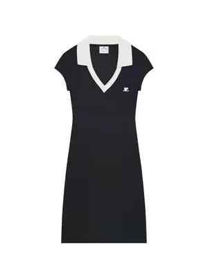 COURREGES V-neck Mini Dress - Black