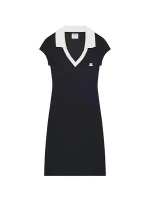 COURREGES V-neck Mini Dress - Black