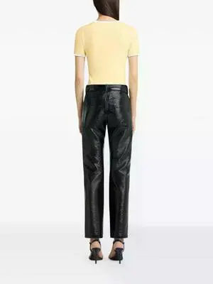 COURREGES Logo Embroidered Contrast Trim T-shirt