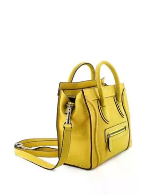 Celine Luggage Bag Grainy Leather Nano Crossbody Bag - Yellow