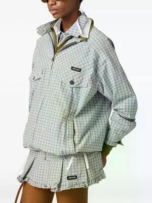 Miu Miu Checked Technical Fabric Blouson Jacket