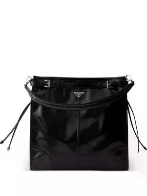 Prada Bonnie Leather Shoulder Bag - Black
