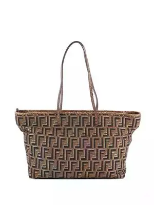 Fendi Metallic Zucca Canvas Large Tote Bag