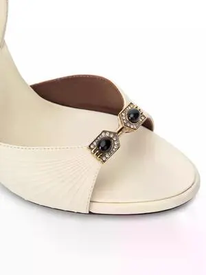 Roberto Cavalli Jewelled Buckle Snake Detail Sandals