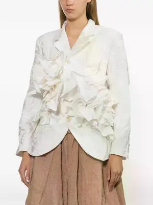 Comme Des Garçons Buttoned Ruffled Blazer