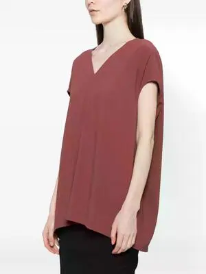 Rick Owens Dark Pink V-neck Blouse