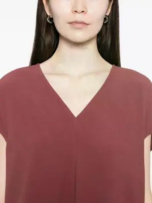 Rick Owens Dark Pink V-neck Blouse