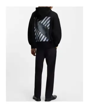 Hugo Boss Oversized Cotton Terry Hoodie With Graphic Print