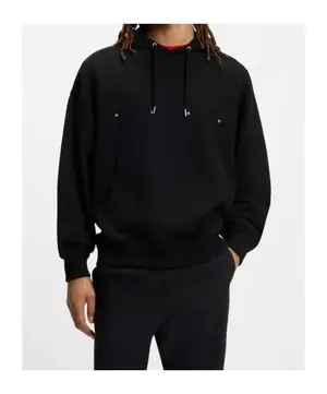 Hugo Boss Oversized Cotton Terry Hoodie With Graphic Print