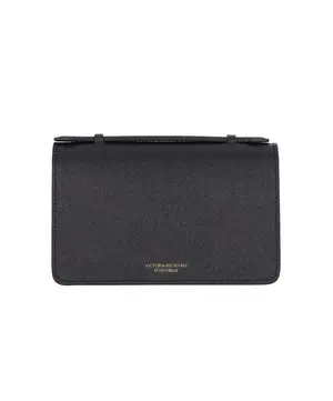 Victoria Beckham Logo Plaque Mini Top Handle Bag - Black