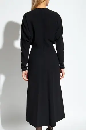Victoria Beckham Dolman-sleeve Midi Dress - Black