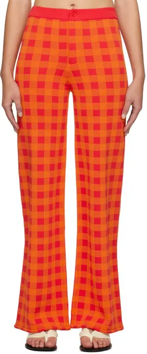 SIMONMILLER Plaid Wide Leg Casual Pants