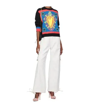 Moschino Long-sleeved Intarsia Knit Sweater