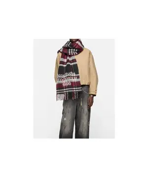 Acne Studios Plaid Logo Scarf