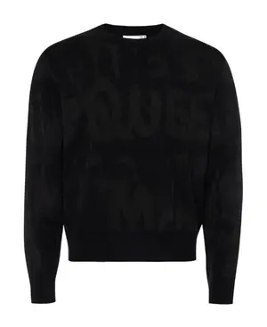 Alexander McQueen Logo Jacquard Knitted Jumper