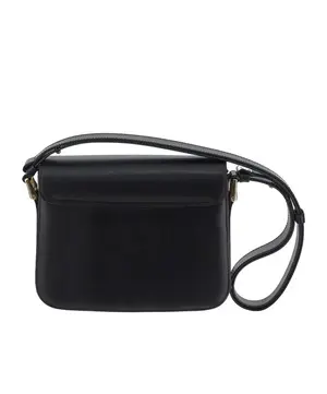 A.p.c. Leather Crossbody Bag With Flap Closure - Black