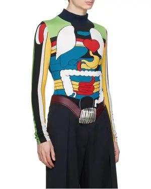 JEAN PAUL GAULTIER Printed Long-sleeve Top