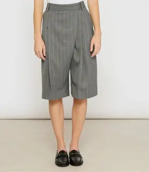 GANNI Striped Wrap Midi Skirt