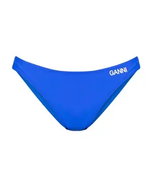 GANNI Logo-print Bikini Bottoms - Blue