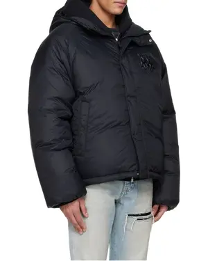 Amiri Logo-detail Hooded Down Jacket - Black