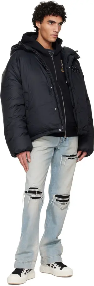 Amiri Logo-detail Hooded Down Jacket - Black
