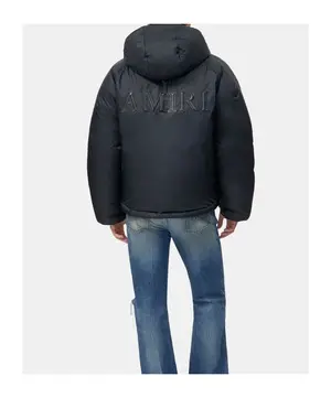 Amiri Logo-detail Hooded Down Jacket - Black