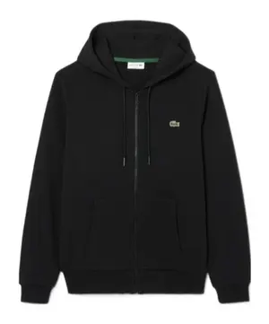 Lacoste Logo Patch Zip Hoodie - Black