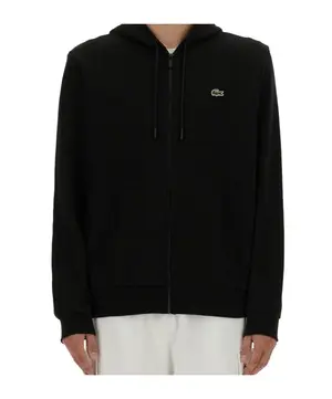 Lacoste Logo Patch Zip Hoodie - Black