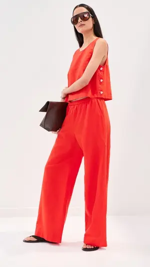 LE BOP Margot Linen Pants - Clam Bake