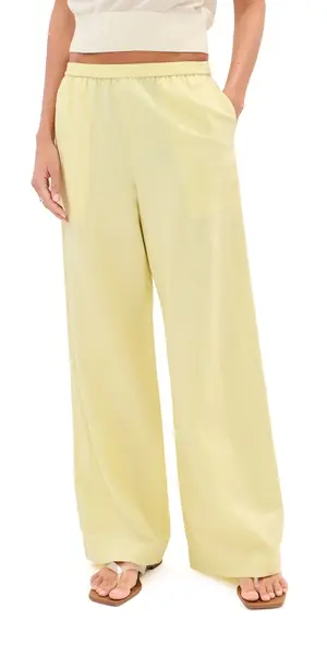 LE BOP Margot Linen Pants Honeydew