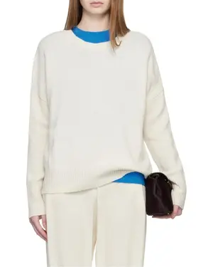 LISA YANG Mila Crewneck Knitwear - Cream White