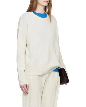 LISA YANG Mila Crewneck Knitwear - Cream White