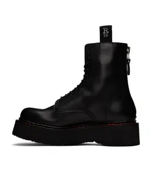 R13 Platform Leather Ankle Boots