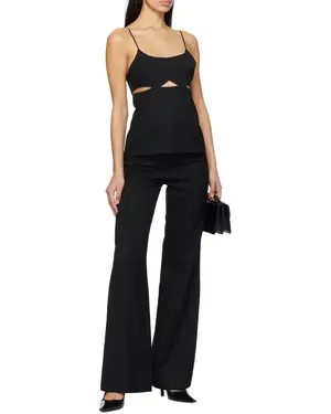 Victoria Beckham Alina High Waist Tailored Trousers - Black