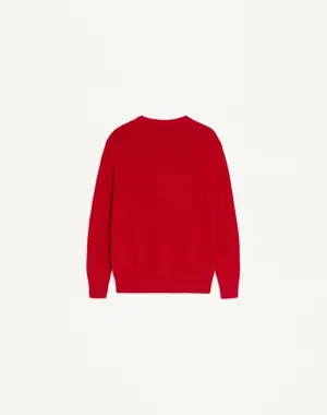 Valentino Garavani Virgin Wool Sweater With Embellished Leopard Detail
