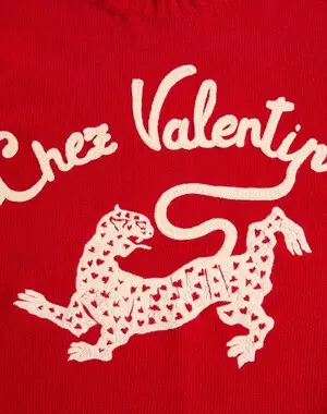 Valentino Garavani Virgin Wool Sweater With Embellished Leopard Detail