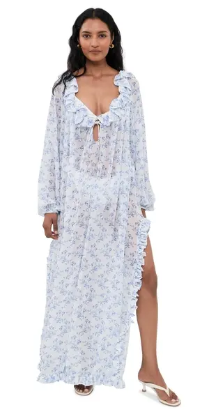 Caroline Constas Cosima Cover Up Dress - Blue White