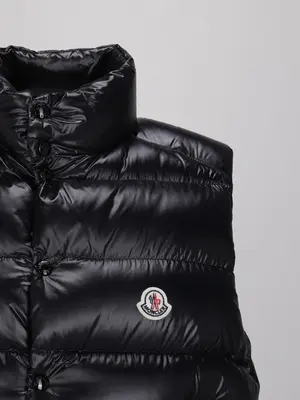 Moncler Tibb High-neck Zip-up Padded Gilet - Black