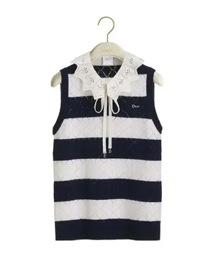 Dior Marinière Sweater Vest - White And Dark Blue