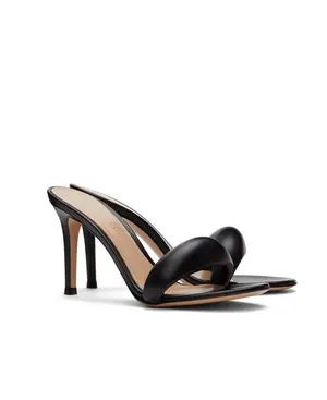 GIANVITO ROSSI Embossed Logo High-heeled Sandals - Black