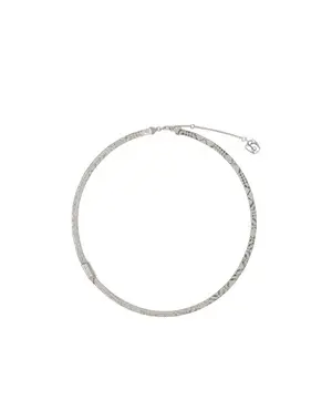 Burberry Engraved Check Chain Necklace - Silver